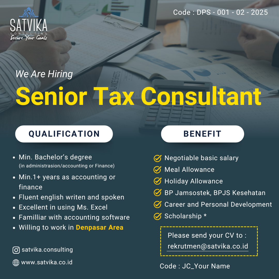 Lowongan - Konsultan Pajak di Bali | Satvika Consulting